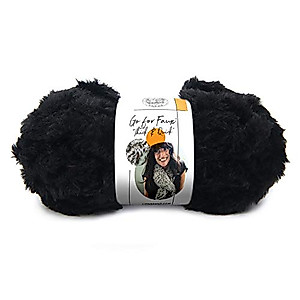 (1 Skein) Lion Brand Yarn Go for Faux Thick & Quick Bulky Yarn, Black Panther