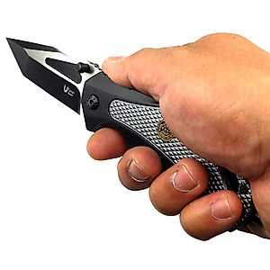 Vulcan Gear Emergency Service Tactical Assisted Open Metal Rescue Folding Knife (Black - S.W.A.T)