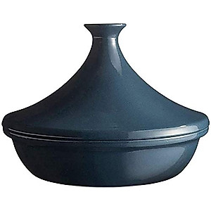 JINXIU Casserole Cooking Tagine Medium Lead Free Tagine Pot with Lid for Different Cooking Styles and Temperature Settings Compatible with All Cooktops (Color : Blue)