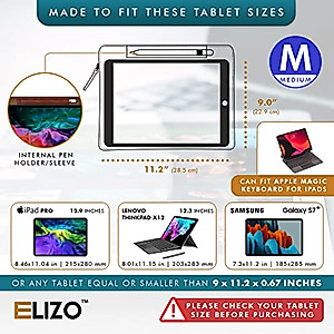 Leather IPad Pro 12.9 Case IPad Cover - Apple IPad 8th Generation Case - IPad Sleeve - IPad Case 13 Inch Leather Laptop Bag - Surface Pro 7 Case Galaxy Tab S7+ - Jacobean - ELIZO