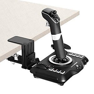 HUYE Steel Clamp-on Flight Stick Desk Mount Bracket Designed for Turtle Beach VelocityOne Flightstick & Logitech G Extreme 3D Pro Joystick, Adjustable Desk Mount Holder (Flight Stick Not Included)