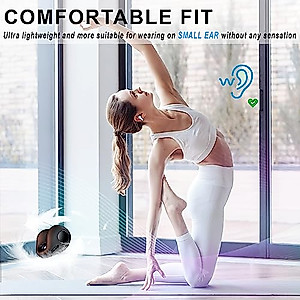 Mudtun Ear Clips Ear Buds Open Ear Bluetooth Headphones Bone Conduction Earbuds for Small Ear Canals, Clip on Earbuds Mini Light-Weight Open Ear Earbuds for Sports Running Cycling Workout, Blue