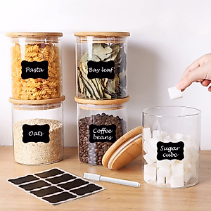 GoldArea 6 Pack Glass Jars, 24 oz Glass Food Storage Containers with Airtight Bamboo Lids, Spice, Cookie, Candy Jar, Canister Sets for Kitchen Counter, Containers for Pantry Organization and Storage