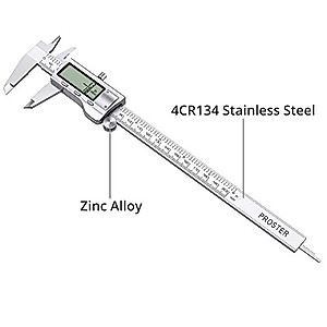 Proster Digital Vernier Caliper 8inch 200mm - Stainless Steel Electronic Caliper Fractions/Inch/Metric Caliper Measuring Tool for Length Width Depth Inner Diameter Outer Diameter