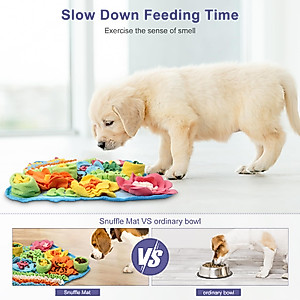 JXTZ Snuffle Mat for Dogs, Interactive Dog Snuffle Mat, 15.4 x15.4 inches Sniffing Activity Mat for Boredom Relief, Slow Feeder, Felt Wool Dog Feeding Mat, Relieve Anxiety, Puzzle Toy for Dogs, Cats