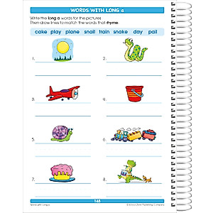 School Zone - Big Spelling 1-3 Workbook - 320 Spiral Pages, Ages 6 to 9, 1st Grade, 2nd Grade, 3rd Grade, Letter Sounds, Consonants, Puzzles, and More (Big Spiral Bound Workbooks)