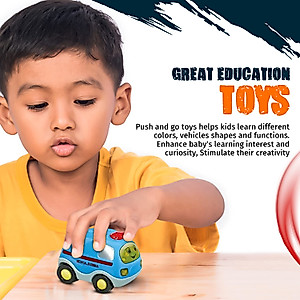 Toysery 6 Set City Cars and Trucks Toddler Toys, Pull Back Vehicles Toy Cars for Kids, Ambulance Toy, Police Car Toy, Crane, Agitating Lorry, Fire Engine Girl and Boy Toys, Friction Car Toy Play Set