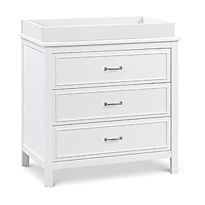 DaVinci Charlie 3-Drawer Dresser in White , 35x20x34 Inch (Pack of 1)