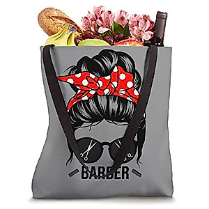 Barber Messy Bun Hair Funny Barber Tote Bag