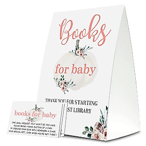 YuansailBook Request For Baby Shower, books for baby cards, 1 Sign 50 Cards Per Pack – (bb004-book)