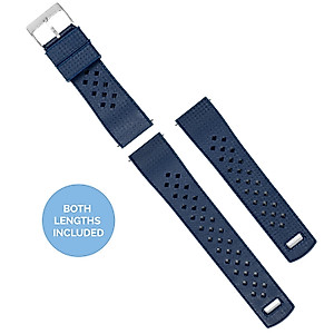 BARTON WATCH BANDS, 23mm Navy Blue - Tropical-Style 2 Watch Bands - Quick Release - Choose Strap Color & Width