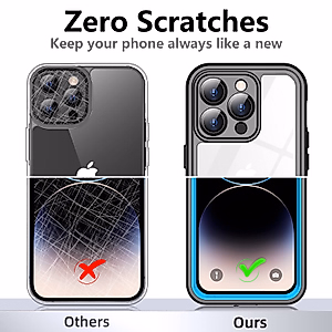 Temdan for iPhone 14 Pro Case Waterproof,Built-in 9H Tempered Glass Screen Protector [IP68 Underwater][Military Dropproof][Dustproof][Real 360] Full Body Shockproof Protective Case BlueClear