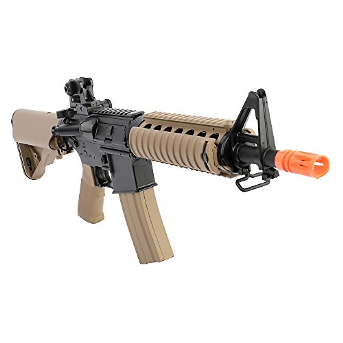 SOFT AIR USA Colt M4A1 M4 CQBR AEG Electric Airsoft Rifle with Adjustable Hop-Up, Dark Earth/Tan, 453 FPS