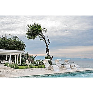 Ledge Lounger - Signature Chaise Deep - Inside Pool & Sun Shelf Lounge Chair - Designed for Deep Shelves 10”-15” - Compatible with All Pool Types - Poolside & Sun Deck Tanning - Set of 2 - White