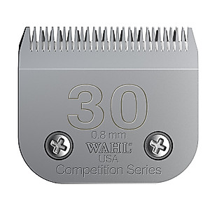 Wahl Competition Blade, Number 30, Full Tooth, Blade Set Animal Clipper, 0.8mm, Replacement Blades, Spare Clipper Blade, Pet Clipper Spares, Stainless Steel, Rust Resistant, Precise Cutting