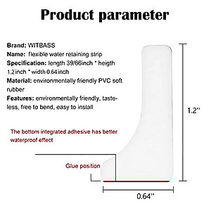 39 Inch Collapsible Shower Water Guard, Water Dam Barrier Shower Threshold Shower Water Stopper Threshold for Shower Stall, Stay Dry Retainer for Wet and Dry Separation (thick right angle 39'') …