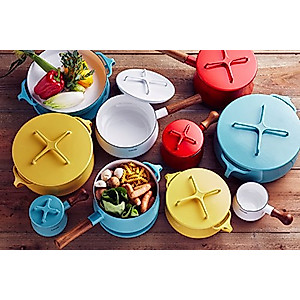 DANSK 833297 Koben Style Double Handed Pot, 7.1 inches (18 cm), 2.2 L., Induction Compatible, Turquoise/Teal, Oven Safe, Enameled