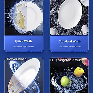 Dishwasher Tabletop Dishwasher Portable Small Fully Automatic 4 Washing Modes and Drying Function Can be connected to the faucet and manually filled with water