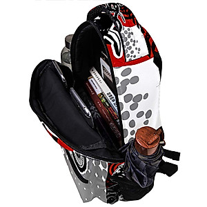 DJROW Motocross Rider Dirt Bike With Tire Marks In Monochrome Backpack Casual Sports Daypack Travel School Bag with Multiple Pockets for Men Women College