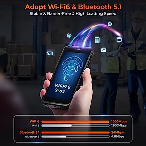 MUNBYN 2024 New Barcode Scanner Tablet, Android 12 8GB+128GB Barcode Tablet, 8" Equip with Zebra SE4710 Scanner, and 2024 Android 13 Barcode Scanner with 5.5" Full Screen, Mobile Computer Handheld