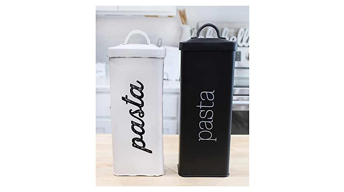 AuldHome Black Spaghetti Canister - Stylish Storage Solution