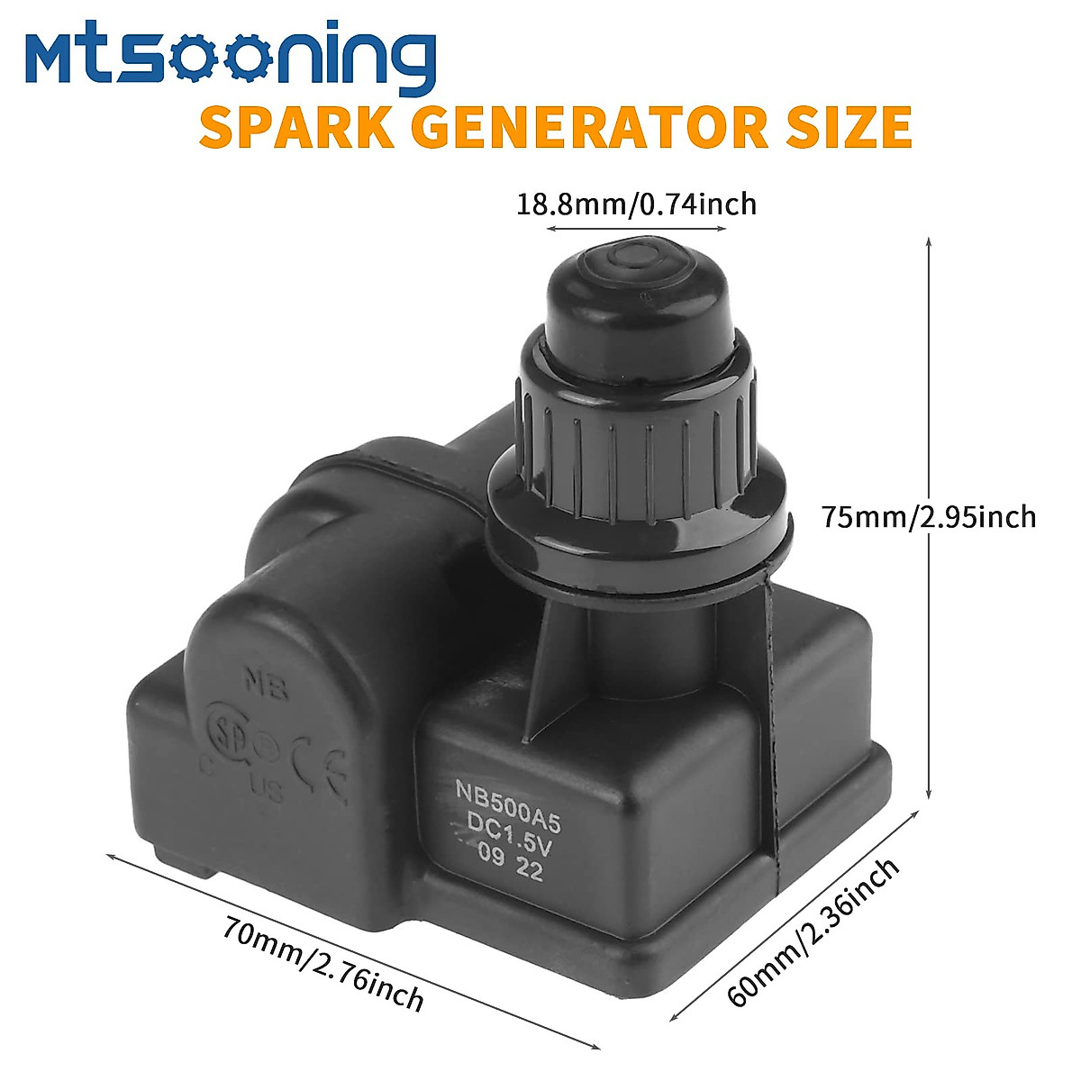 Mtsooning Universal Spark Generator, 5 Male Outlet Push Button Ignitor, AA Battery Igniter Replacement for Broil King, Broil-Mate, Sterling, Silver Chef, Amana, Uniflame, Surefire, BBQ Pro, Fire Pit
