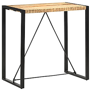 vidaXL Solid Mango Wood Bar Table Household Living Room Dining Room Kitchen Furniture Wooden Vintage Dining Bar Dinner Table Desk 43.3"