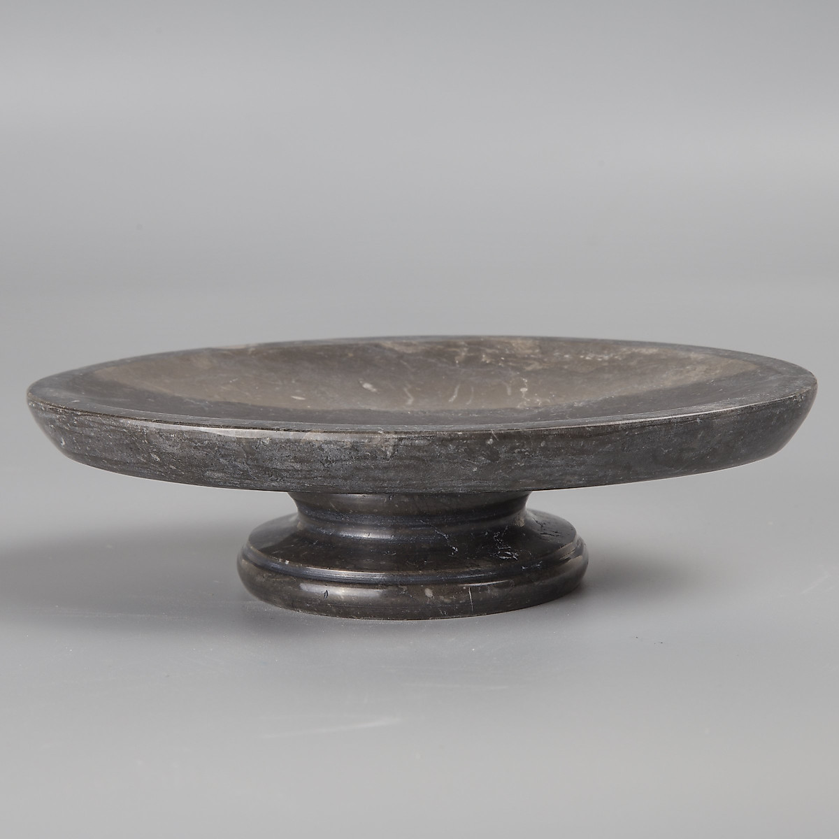 Creative Home Natural Charcoal Marble Bar Tray on Pedestal Soap Dish Holder for Bathroom Countertop Organize, 4" x 6.3" x 1.5" H, Dark Grey