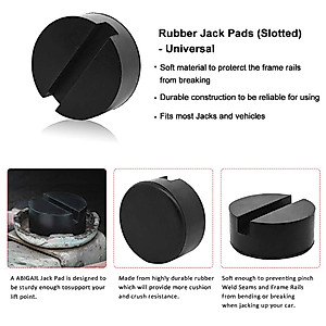 2PCS Universal Jack Pad Slotted Rubber Jack Pad Medium Size - Frame Rail Protector Puck/Pad Keeps Pinch Weld
