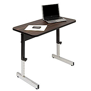 Calico Designs Adapta Height Adjustable Office Desk, All-Purpose Utility Table, Sit to Stand up Desk Home Computer Desk, 23" - 32" in Powder Coated Black Frame and 1" Thick Walnut Top, 36 Inch, Black/Walnut