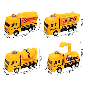 PPXMEEUDC Mini Construction Vehicles Set Pull Back Engineering Car Toys Tractor Trucks for Birthday Party Favors Game Gift Classroom Reward Car