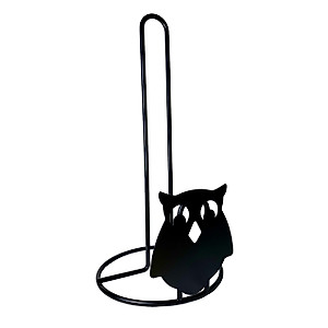 KLIFA- OWL Matel Paper Towel Holder/Roll Dispenser Stand, Simple Refilling and an OWL Series, 11.02 inch Height, Black, 1 pc