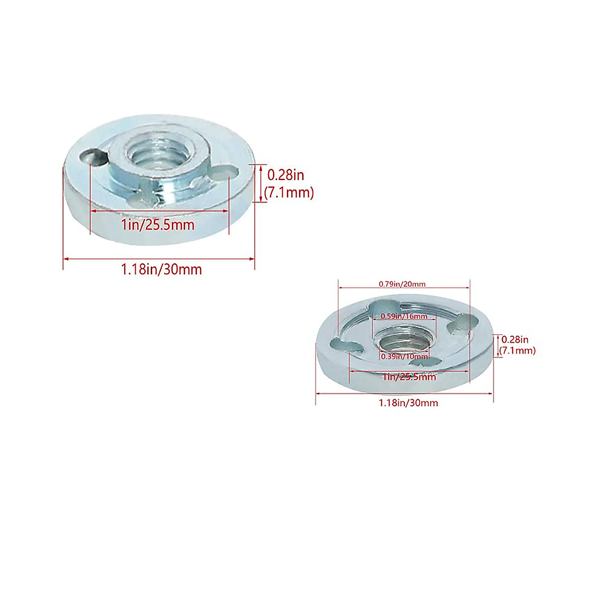 Utoolmart 10 Set Grinder Flange Metal Angle Grinder Inner Outer Flange Nut Set Replacement for Bosch 100