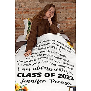 2023 Graduation Personalized Baby Blankets with Names Gift for Newborn,Custom Baby Girls Blanket Birthday Gift Baby Shower Swaddle Blanket