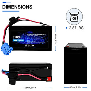 Fukuai Replacement Battery for Peg Perego 12 Volt Battery,12V 10Ah LiFePO4 Lithium-Phosphate Rechargeable Battery for Peg Perego Ride-On Toys