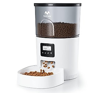 IMIPAW Automatic Cat Feeders, 3L Timed Cat Dry Food Dispenser, Dual Power Supply, Programmable Portion Size, 1-6 Meals Per Day, Auto Pet Feeder for Cats and Small Dogs