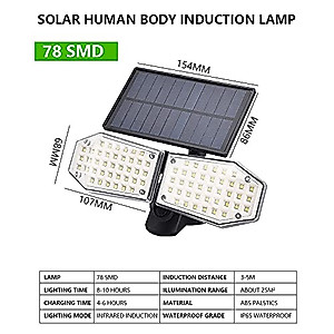 ZHUANYIYI Solar Lights Outdoor,LED Solar Wall Lights Outdoor Waterproof Garden Lighting with PIR Motion Sensor,for Home Garage Villa Street Garden,etc