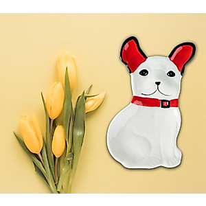 Dog Spoon Rest For Stove Top Spoon Holder For Kitchen Counter Puppy Cooking Spoon Rest White Ceramic Utensil Rest