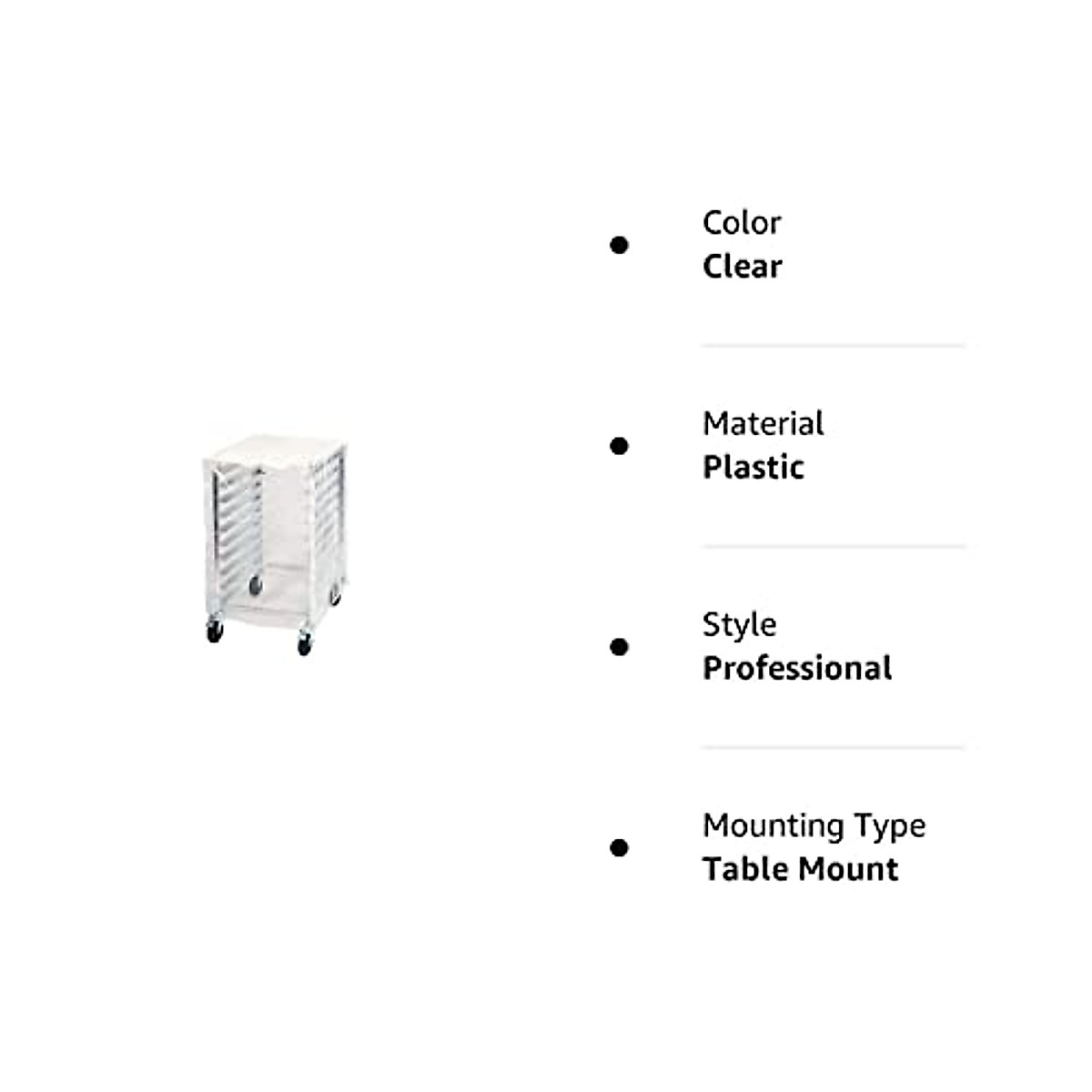 Winco Cover for 10-Tier Sheet Pan Rack ALRK-10 and ALRK-10BK,Clear,Medium