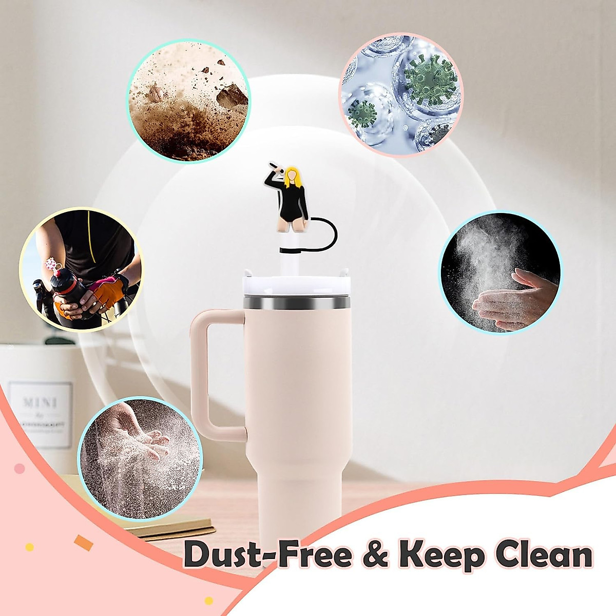 Cuiting 10PCS Taylor Straw Cover Cap for Stanley 10mm Straw Toppers for 30&40 Oz Tumbler Cup Accessories