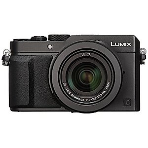 Panasonic Lumix DMC-LX100 Digital Camera, 12.8MP, 3.0-Inch Display, 24-75mm Leica DC Vario-Summilux f/1.7-2.8 Lens, 4K Ultra HD Video, HDMI/USB, Wi-Fi, NFC (Black) - International Version