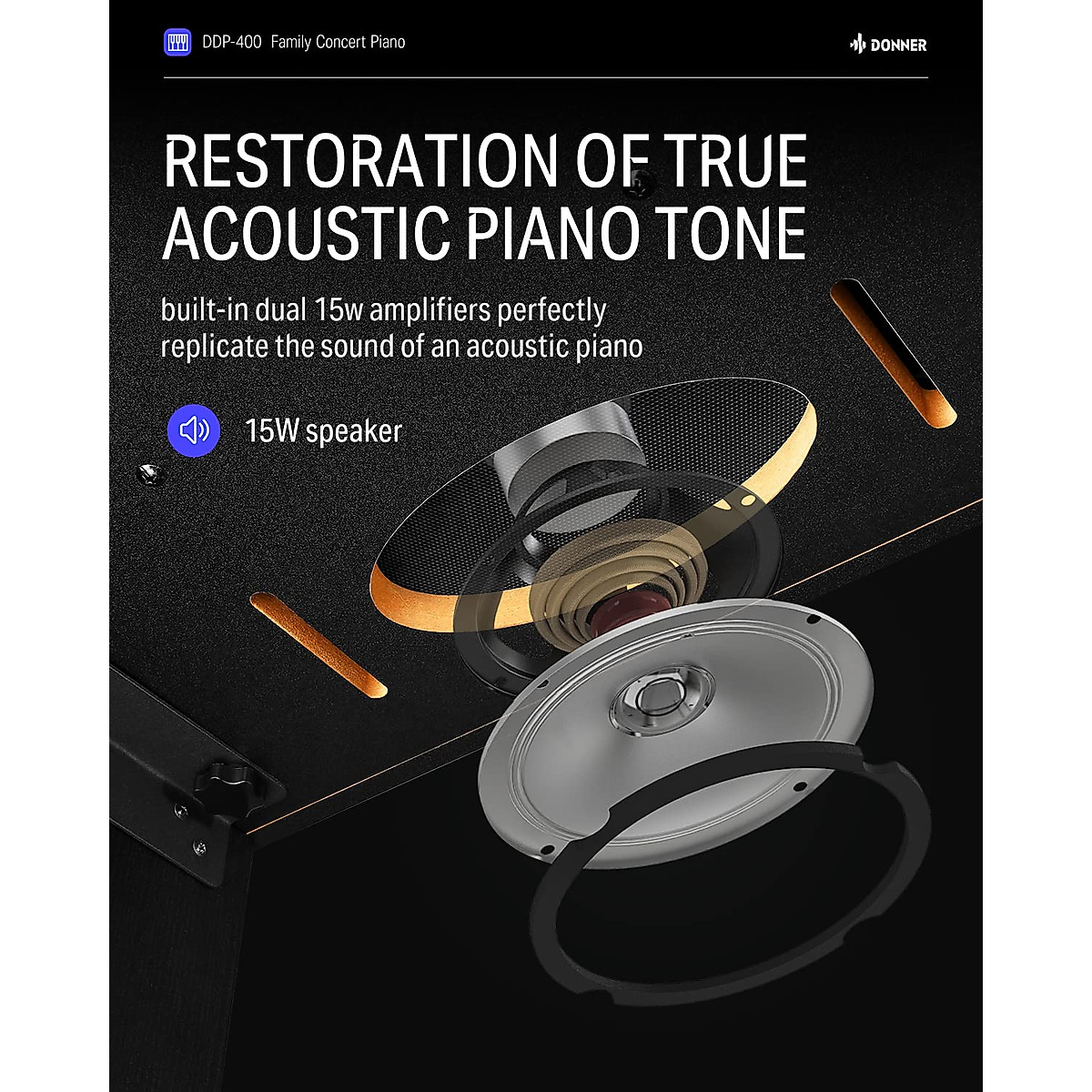 Donner DDP-400 Digital Piano + Donner Duet Piano Bench