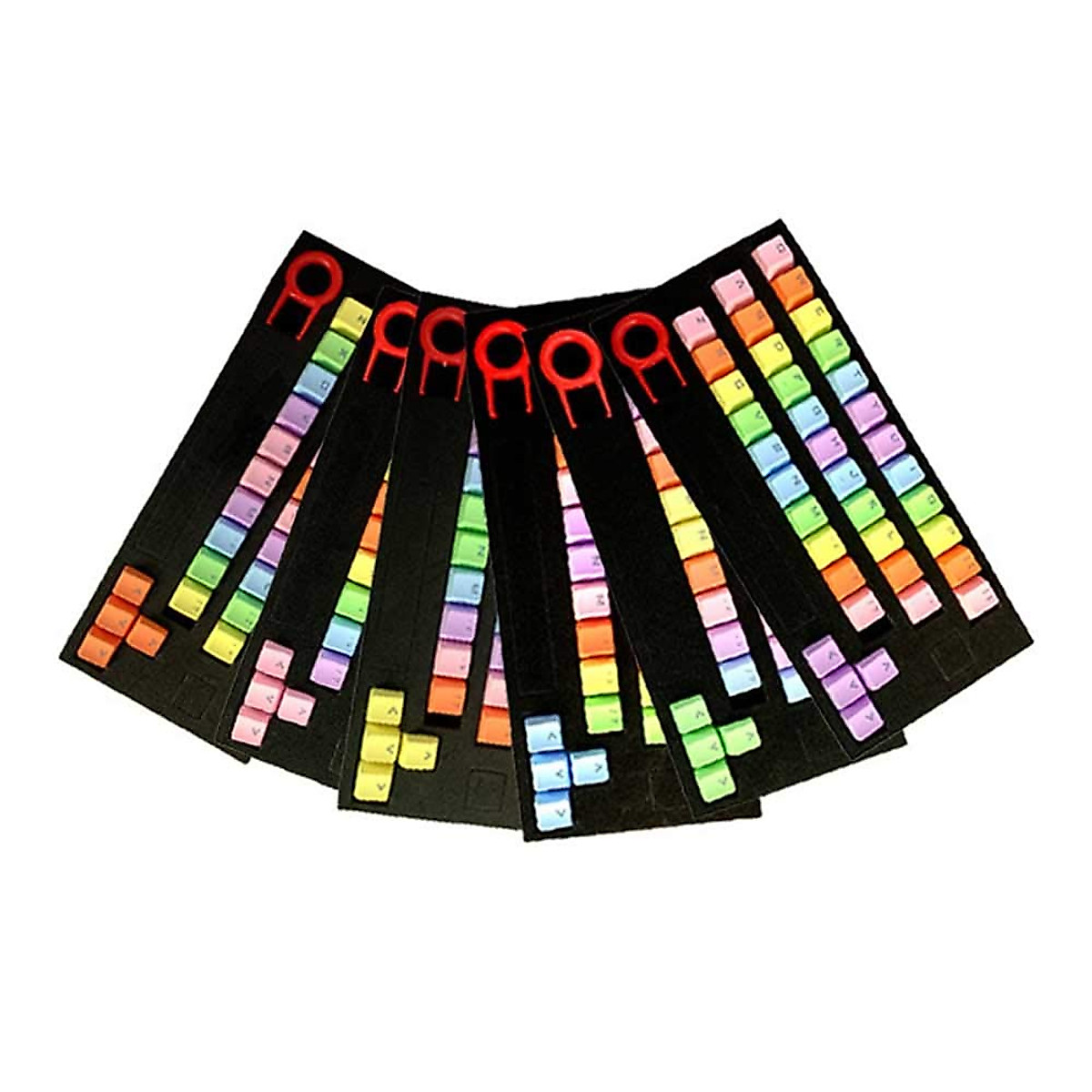 Mworld2 37 Keys PBT Key caps Colorful Gaming Backlit Keycaps Set with Key Cap Remover for Standard Mechanical Gaming Keyboard with Key Puller Rainbow Gradient Color