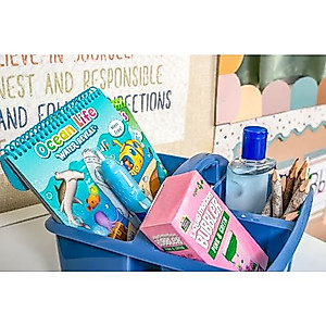 Teacher Created Resources Slate Blue Plastic Storage Caddy, Pack of 6