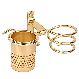 Hair Dryer Holder, Space Aluminum Wall Mounted Hair Dryer Holder Spiral Hair Care Tools Hanging Rack Organizer for Blow Dryer Comb (#2)