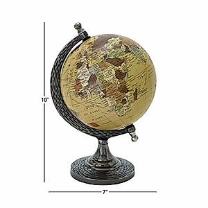 Benzara 68846 Elegant And Stunning Metal PVC Globe, 7" W x 10" H