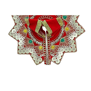 Aditri Creation Set of 2 Ladoo Laddu Gopal Dress Cloth Bhagwan Poshak of Indian God Bal Krishna Dev Vastra for Metal Idol Statue Traditional Holi Festival Decoration(Size:-1-2 No.Dia:-6")(Orange,Red)