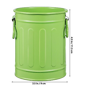 NUOBESTY 4pcs Mini Trash Can for Desk: Metal Wastebasket Tiny Waste Garbage Bin Color Pencil Holder Multifunctional Desk Organizer for Office Home