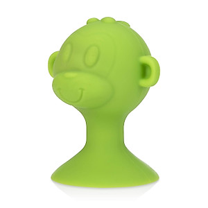 Nuby Silly Monkey Interactive Suction Toys with Built-in Rattle, 2 Piece, Green/Aqua