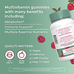 MaryRuth Organics Multivitamin for Women | Womens Multivitamin Gummy | Vegan | USDA Organic | Immune Support Gummy Vitamins | Hair and Skin Vitamins for Women | Vitamin D3 | Selenium | 60 Count